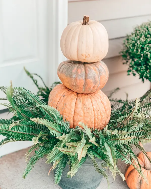 Making a Pumpkin Stack for the Porch with Real Pumpkins