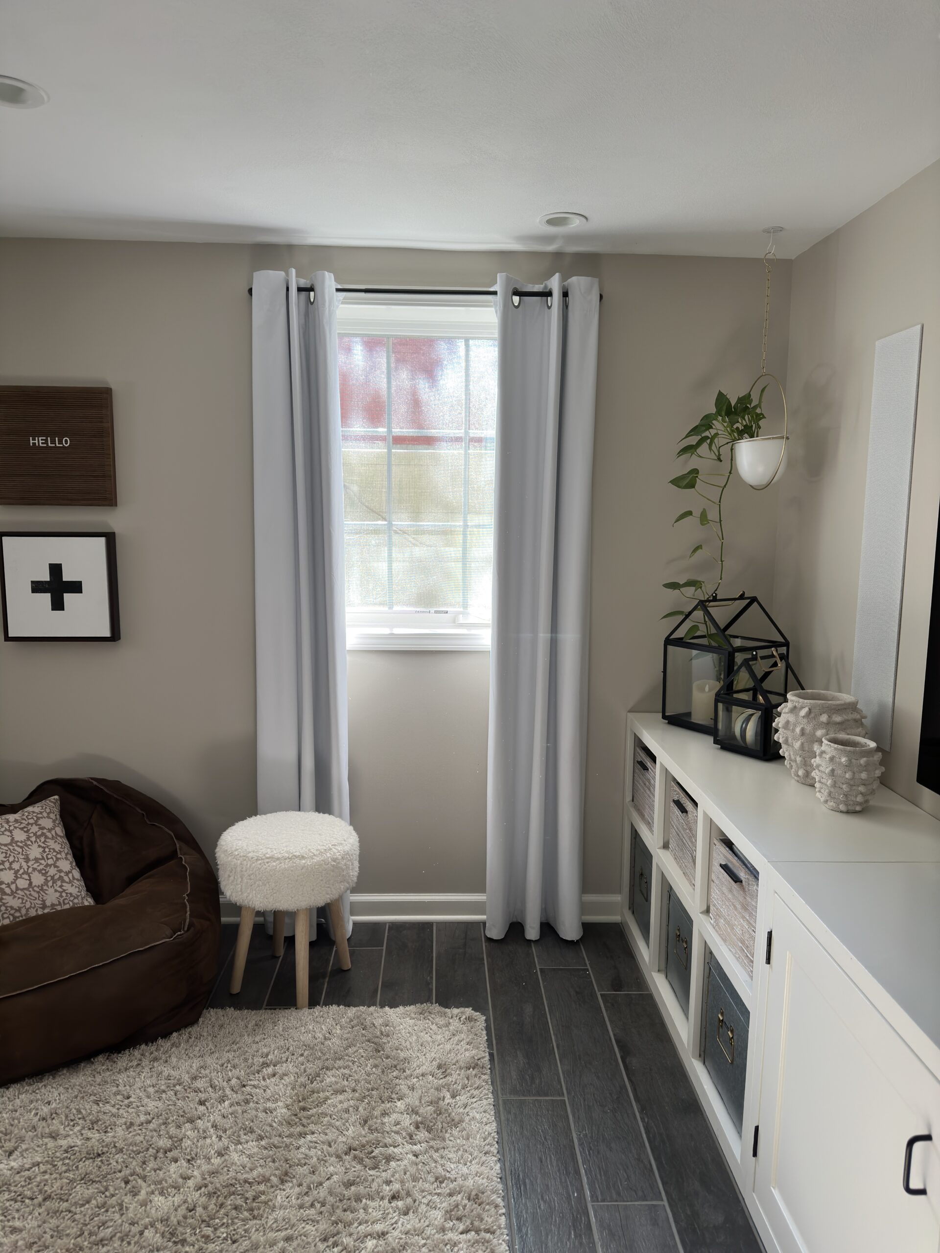 Window Treatment Idea: Motorized Shades Added to the Basement Windows ...