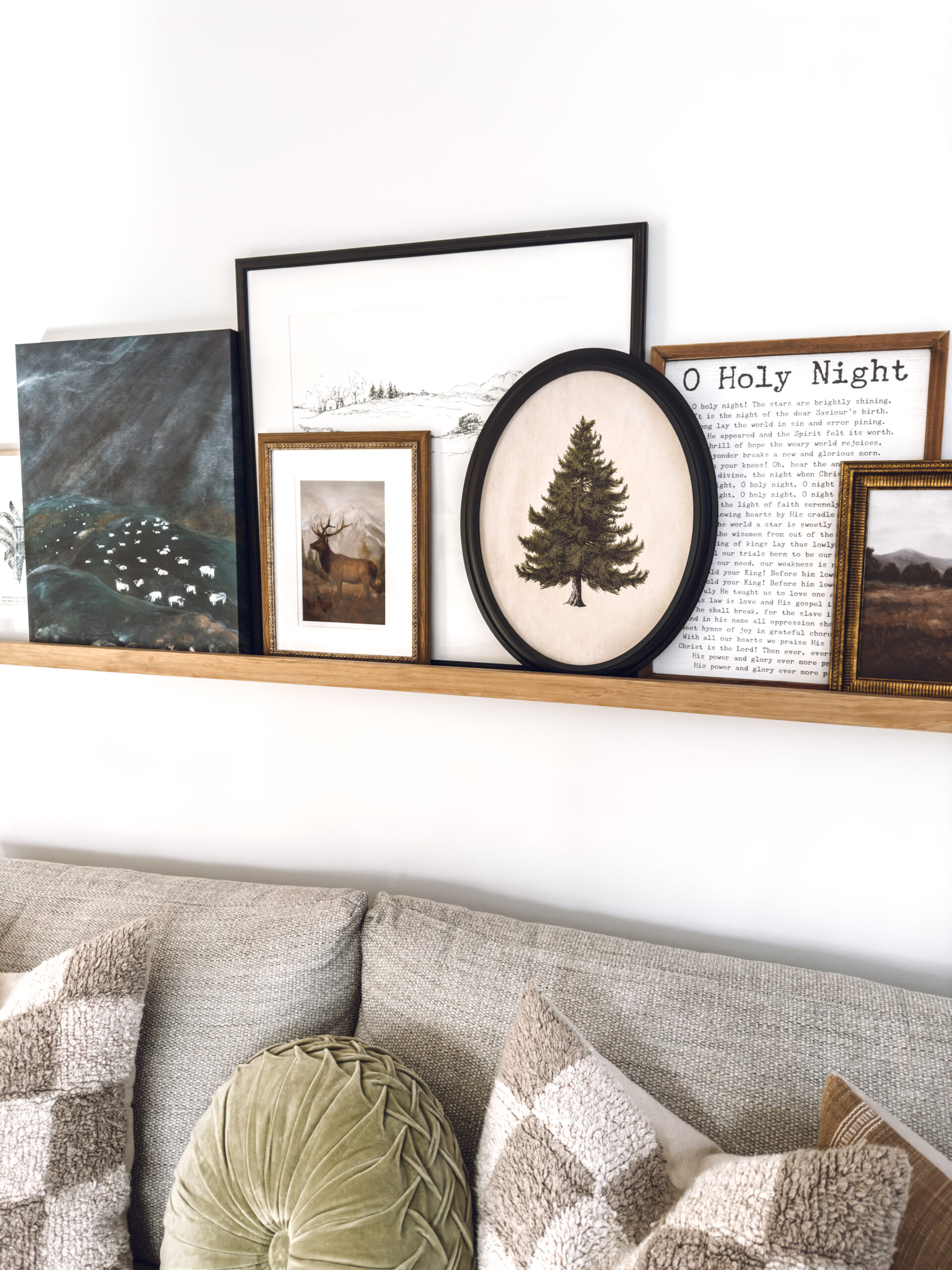 How to Decorate an Art Ledge for Christmas