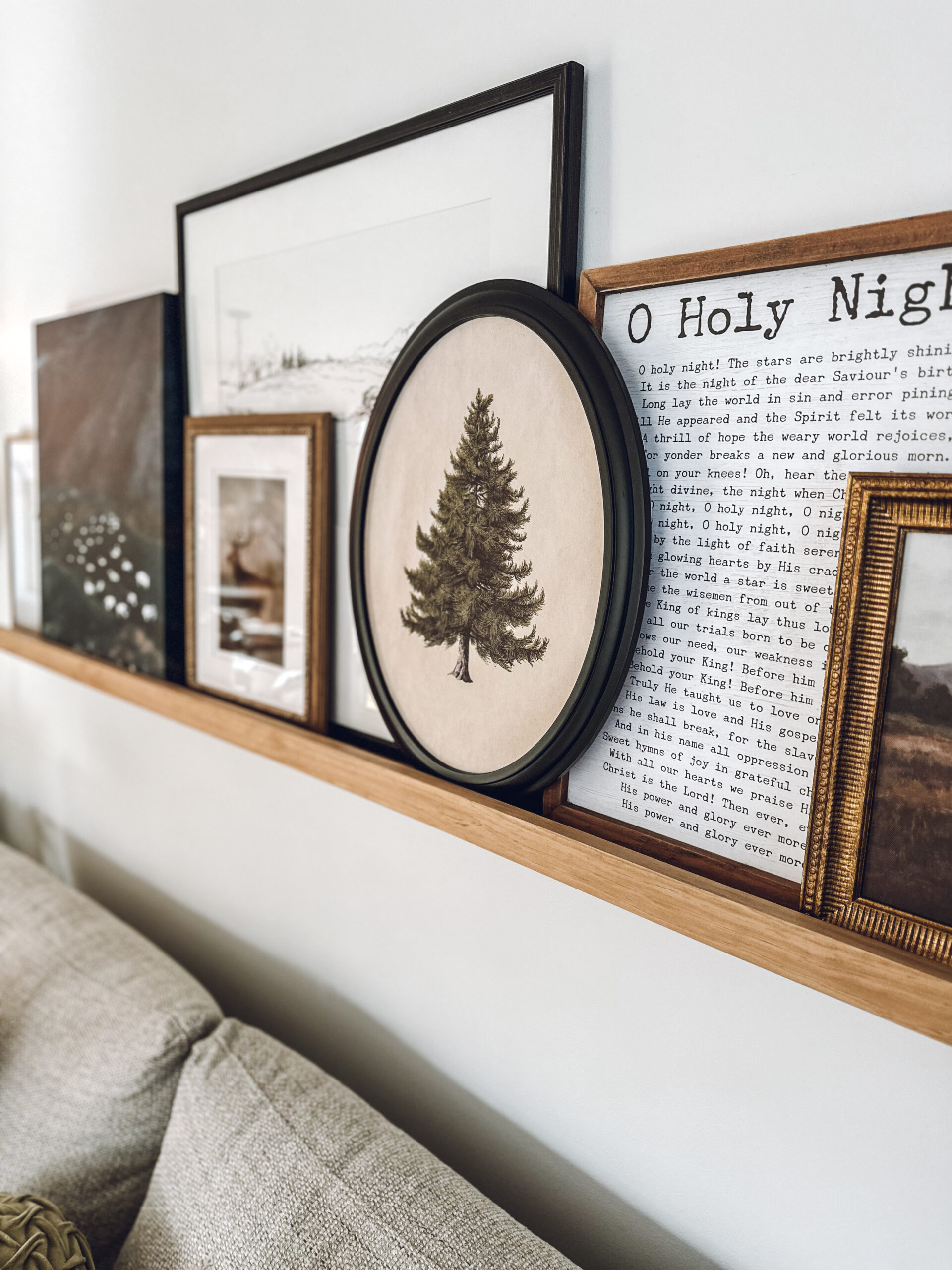 How to Decorate an Art Ledge for Christmas